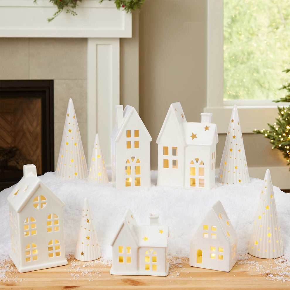 Ceramic Holiday Village, 10-piece – Costless Furnishings