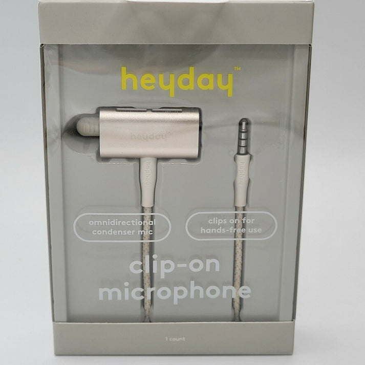 Heyday Clip-On Microphone - Stone White Omnidirectional Condenser Mic ...